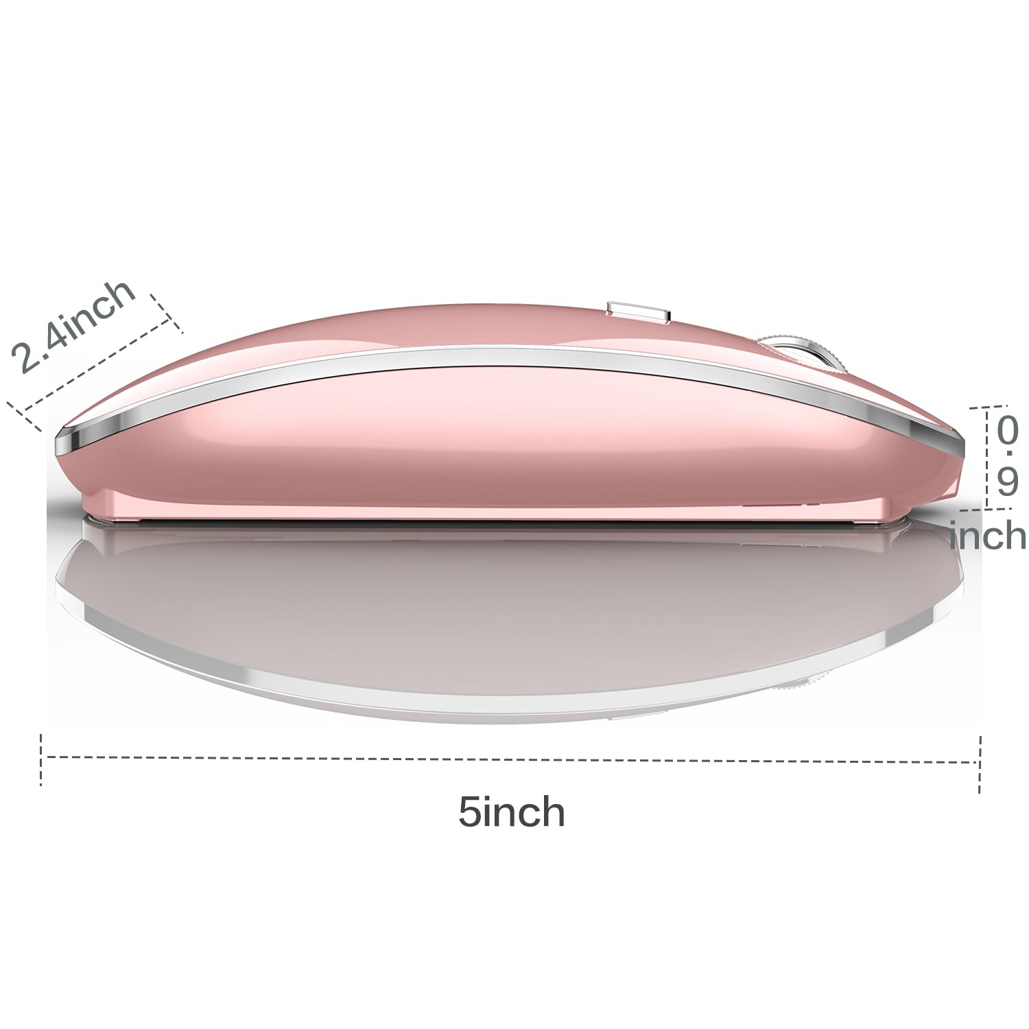Wireless Mouse for MacBook Pro MacBook Air Mac iMac Desktop Computer Chromebook Win7/8/10 PC HP Dell Laptop (Rose Gold)