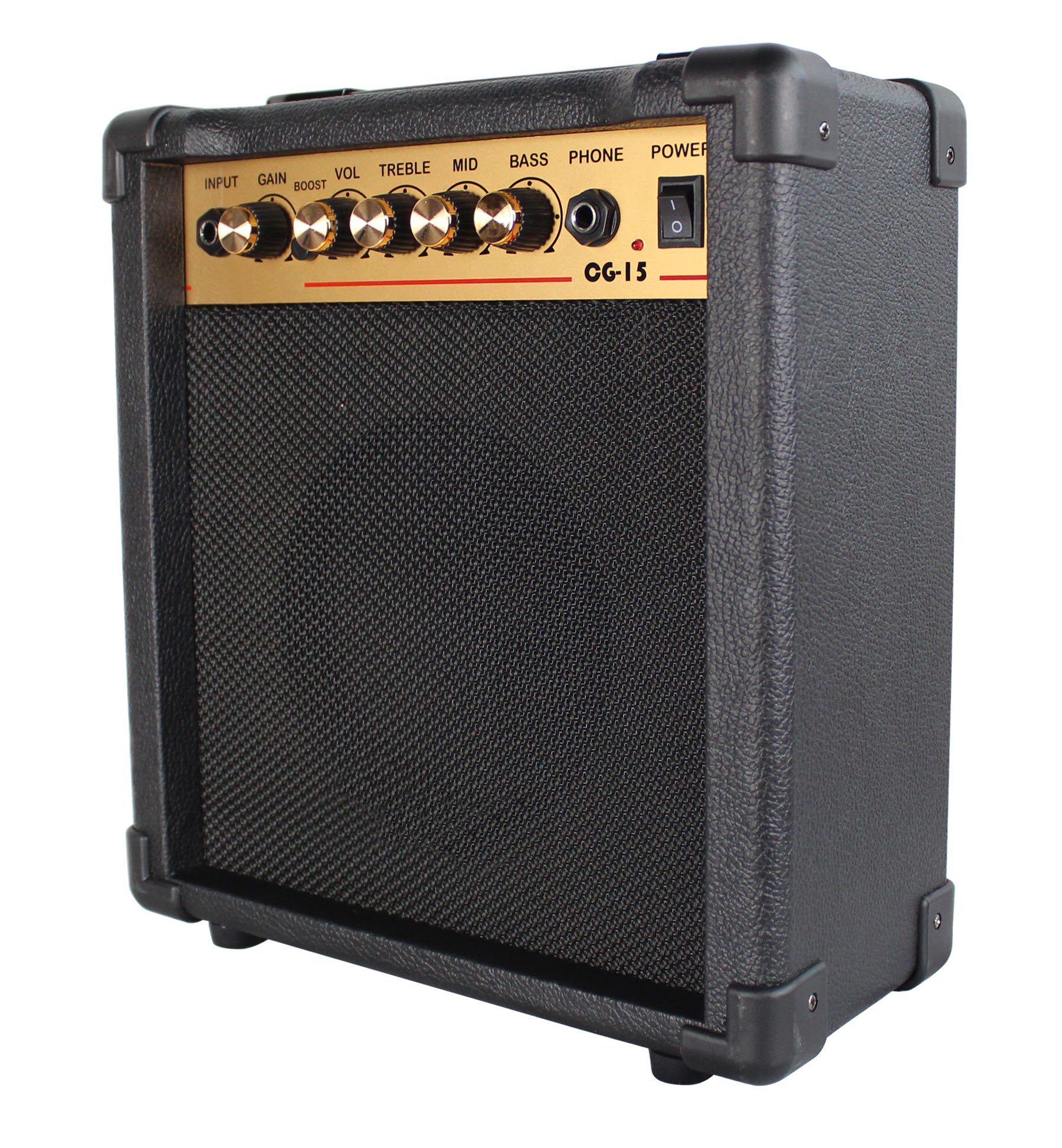 YMC 15-Watt Electric Guitar Combo Amplifier with Boost Switch and 1/4" Headphone Out, Starter Amp -Black