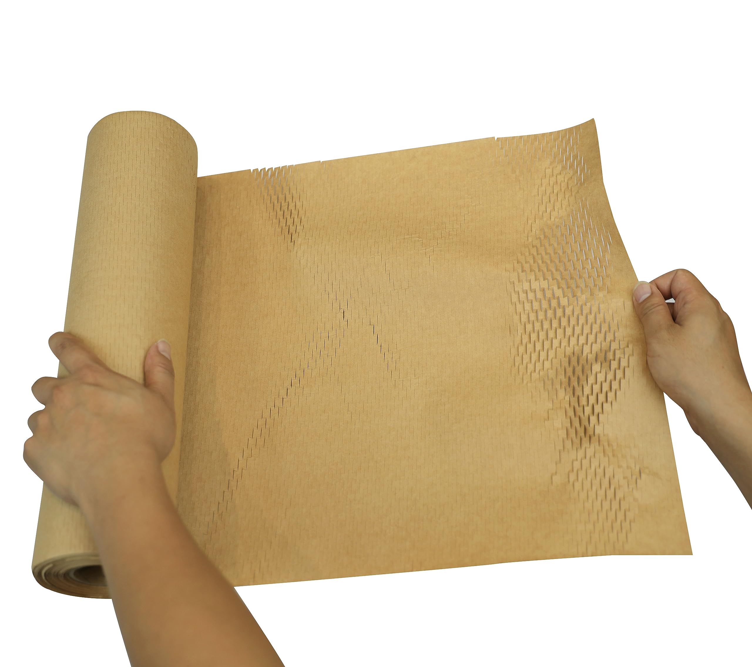 UTOCITY Eco-Friendly Honeycomb Packing Paper, Biodegradable and Recyclable Cushioning Wrap Bubble Paper Roll for Moving Shipping Packaging Gifts, Includes 20 Fragile Sticker Labels