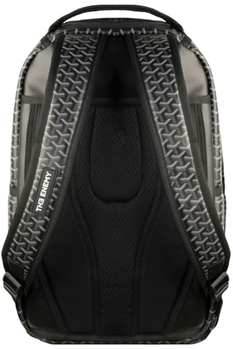 The Enemy Monogram Backpack, Unisex Eco PU Leather Backpack with Sneaker Compartment, Black Mono, One Size