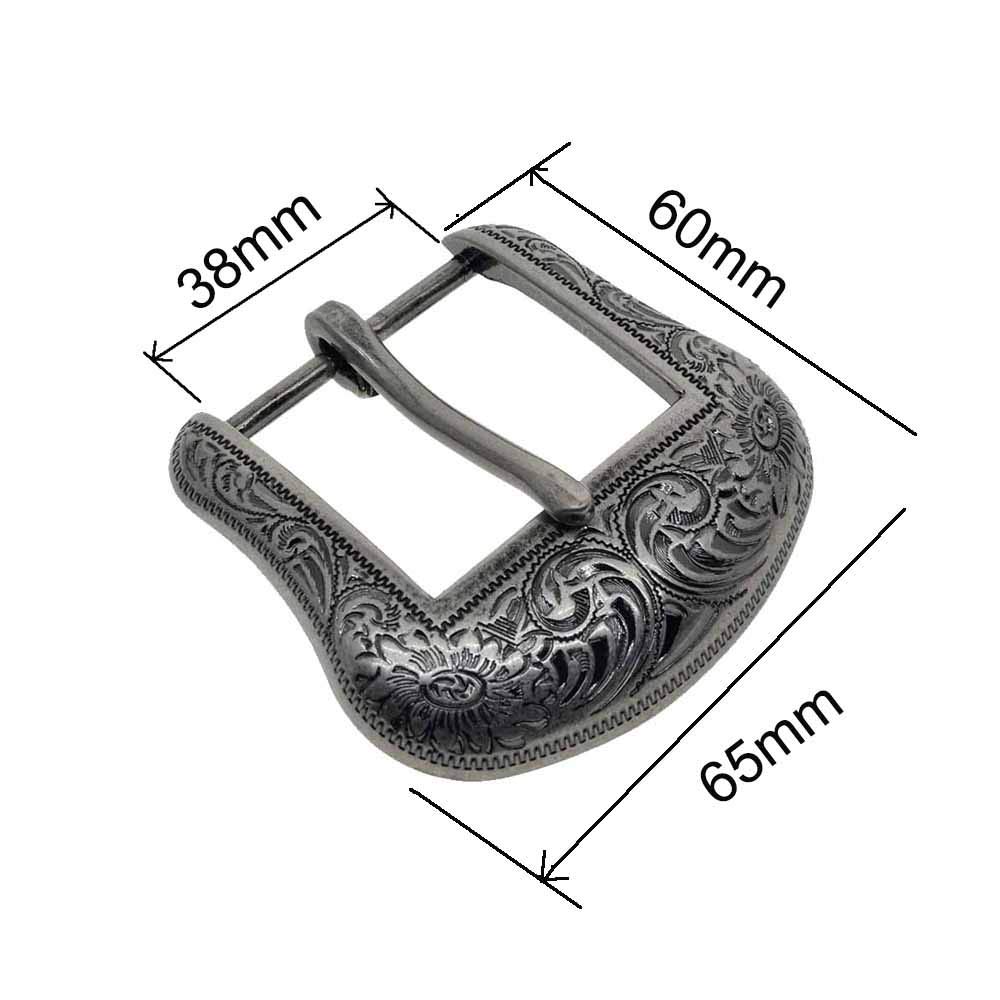 ToSSme Men Belt Buckles Silver Western Cowboy Buckles Set Belt Buckle (38mm Wide)