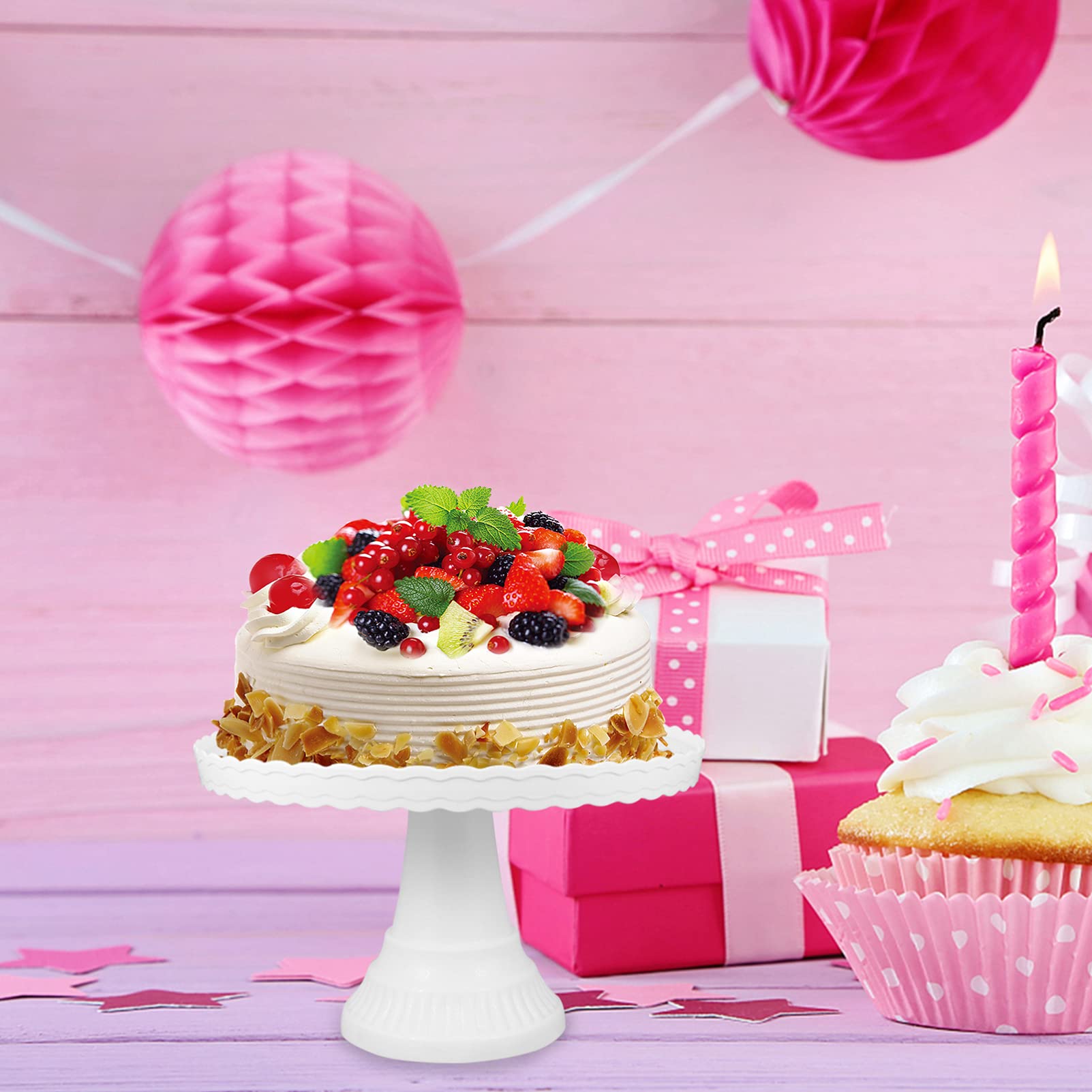 SOIMISS White Plastic Cake Stand for Wedding, Birthday, Party