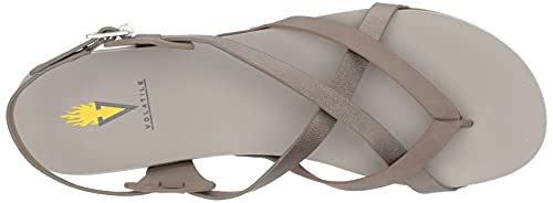 VOLATILE Women's Strappy Sandal Wedge, Pewter, 11