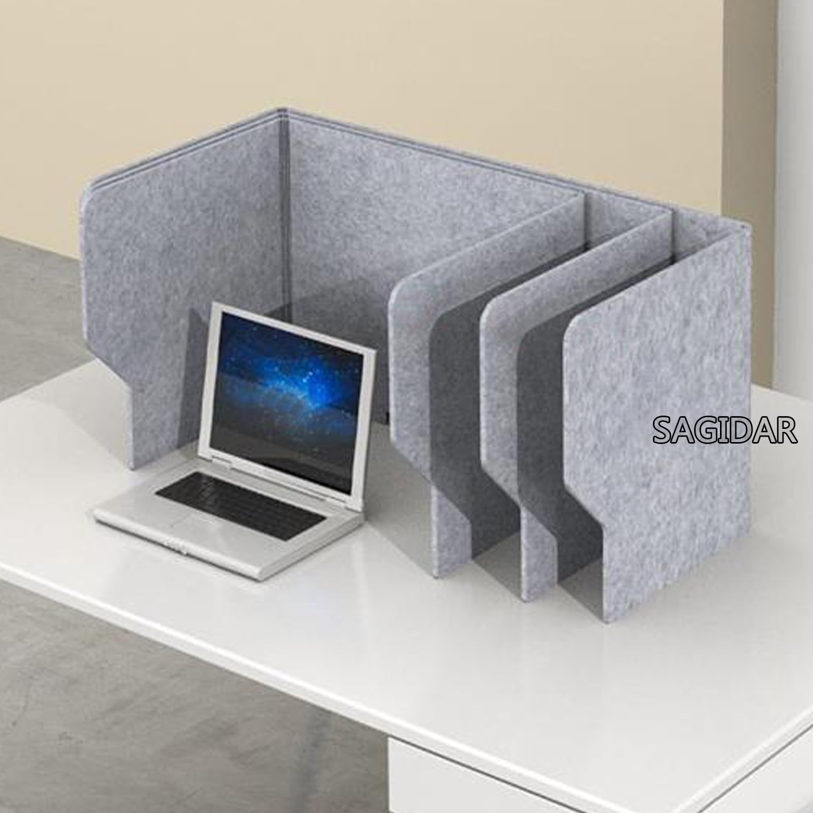 SAGIDAR Office Divider Partition, Acoustic Desk Divider, Desktop Privacy Panel, 60/80/100cm, Thickness 9mm, Free Standing Workspace Divider, for Schools Or Offices