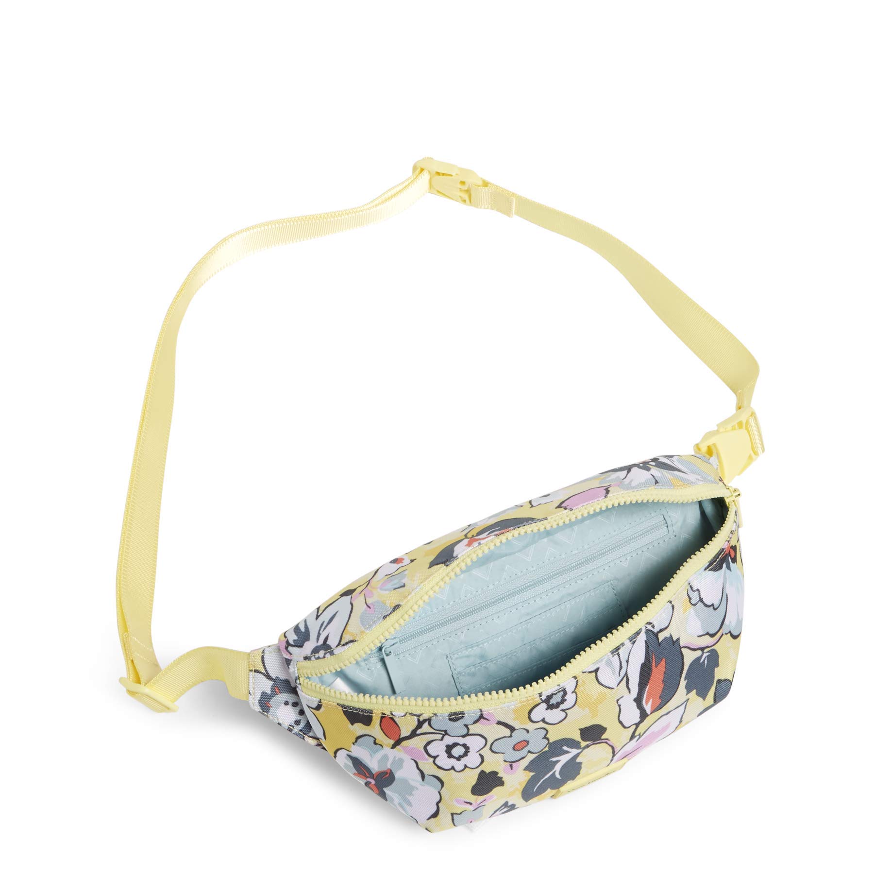 Vera Bradley Women's Recycled Lighten Up Reactive Convertible Crossbody Belt Bag With RFID Protection, Sunny Garden, One Size