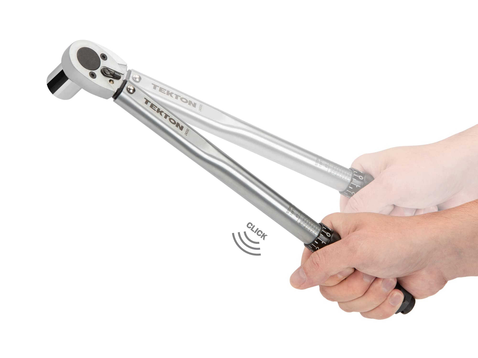 TEKTON 1/2 Inch Drive Click Torque Wrench (10-150 ft.-lb.) | 24335 & 3/8 Inch Drive Click Torque Wrench (10-80 ft.-lb.) | 24330