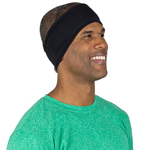 TrailHeads Tempo Running Headband | Ear Protection | Moisture Wicking Headband - Black