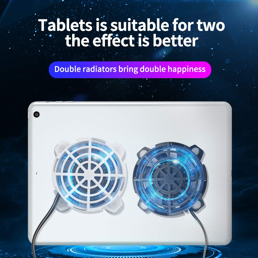 Tablet Cooling Fan Phone Cooling Fan Dual 50mm USB Cooling Fan for Tablets and Cell Phones Cooling from 4.5 to 7 inches Phone Cooler for Game ipad
