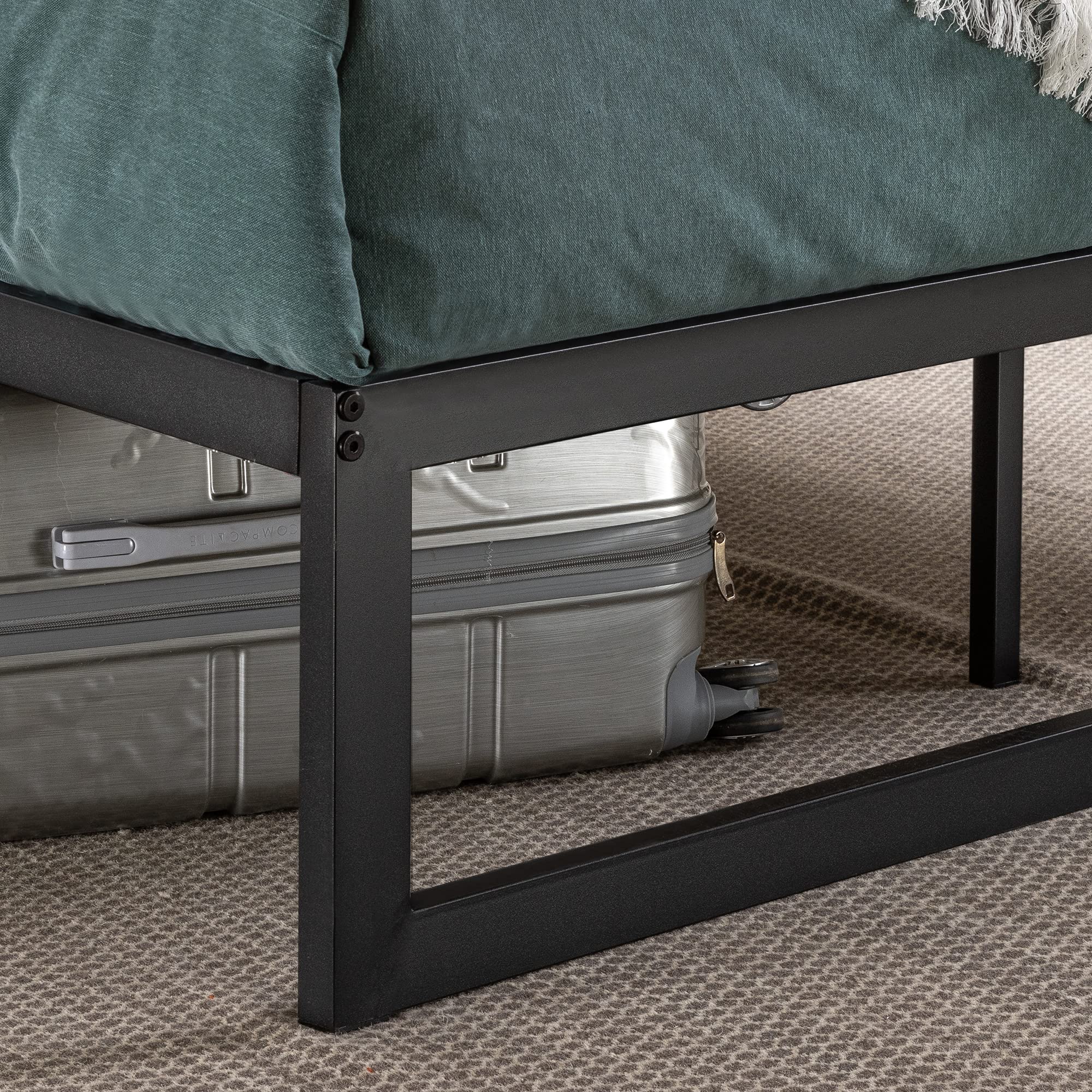 Zinus 13 Inch Euro Top Pocket Spring Hybrid Mattress, King & ABEL Metal Platform Bed Frame/Mattress Foundation with Steel Slat Support/No Box Spring Needed/Easy Assembly, King