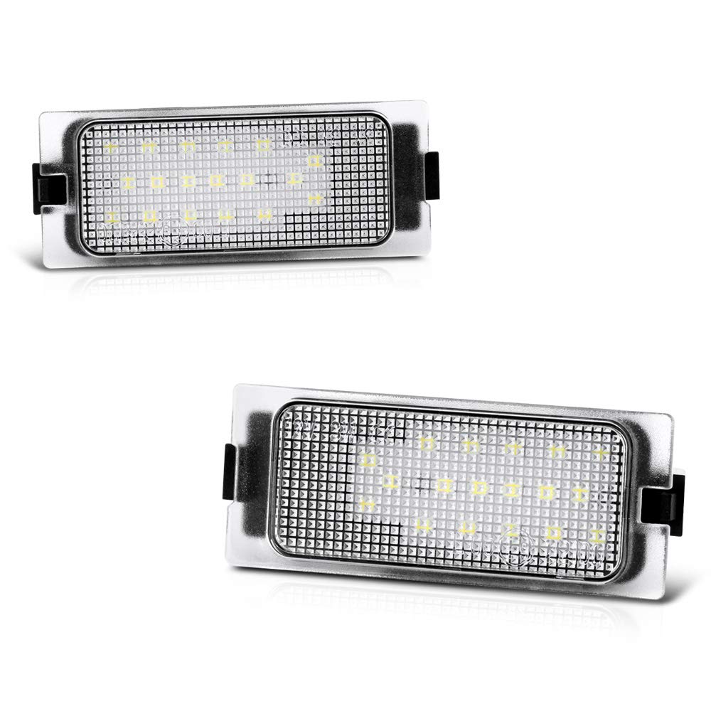 VIPMOTOZ Full LED License Plate Light Tag Lamp Assembly Replacement Pair For Ford Escape Edge Mercury Mariner - 6000K Diamond White, 2-Piece Set