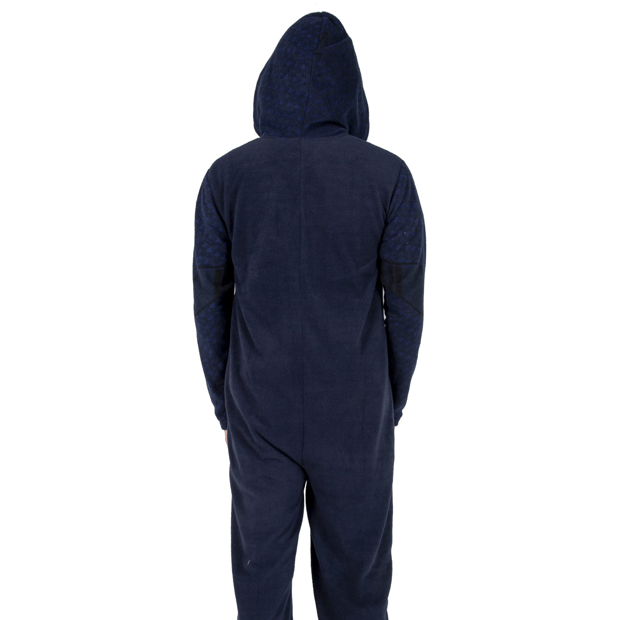 Spider-Man Miles Morales Men's Hooded Union Suit with Leg Hem-Large Black