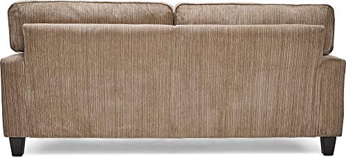 Serta Palisades Upholstered Sofas for Living Room Modern Design Couch, Straight Arms, Soft Fabric Upholstery, Tool-Free Assembly, 73" Sofa, Kingston Beige