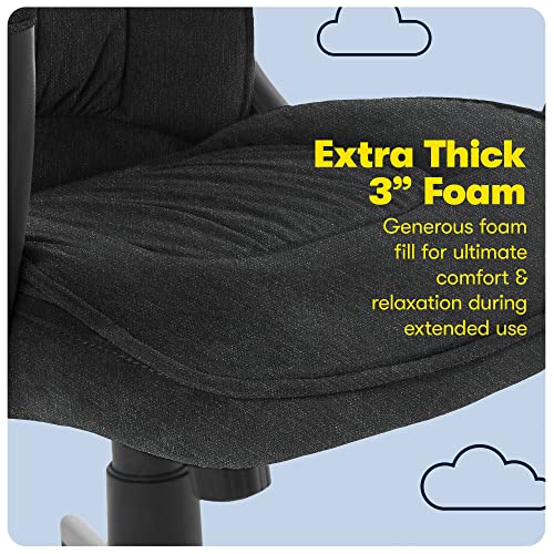Serta Style Hannah I Office Chair, Comfort Black Microfiber,