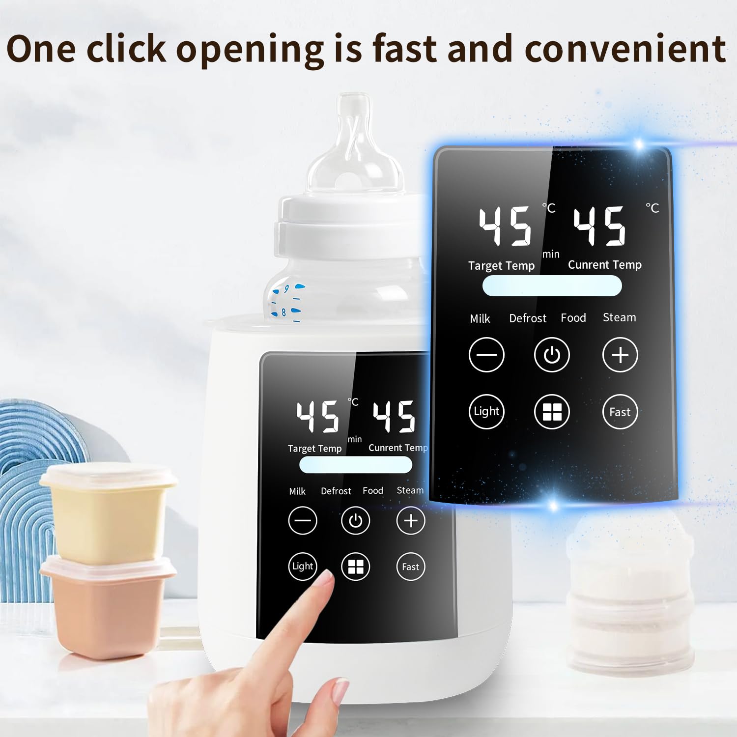 Zihanrm Bottle Warmer, 6-in-1 Fast Baby Milk Warmer with Timer for Breastmilk or Formula, Accurate Temperature Control and Automatic Shut-Off, Multifunctional Bottle Warmer for Breastmilk or Formula