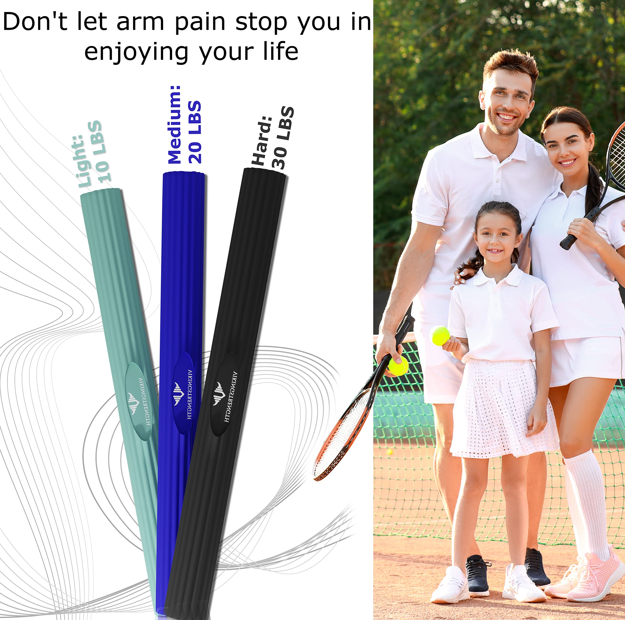 Vikingstrength Wrist Bar for Physical Therapy and Tennis Elbow, Forearm Exerciser hand therapy tools, hand exercise equipment for golfers elbow (Blue-Medium)