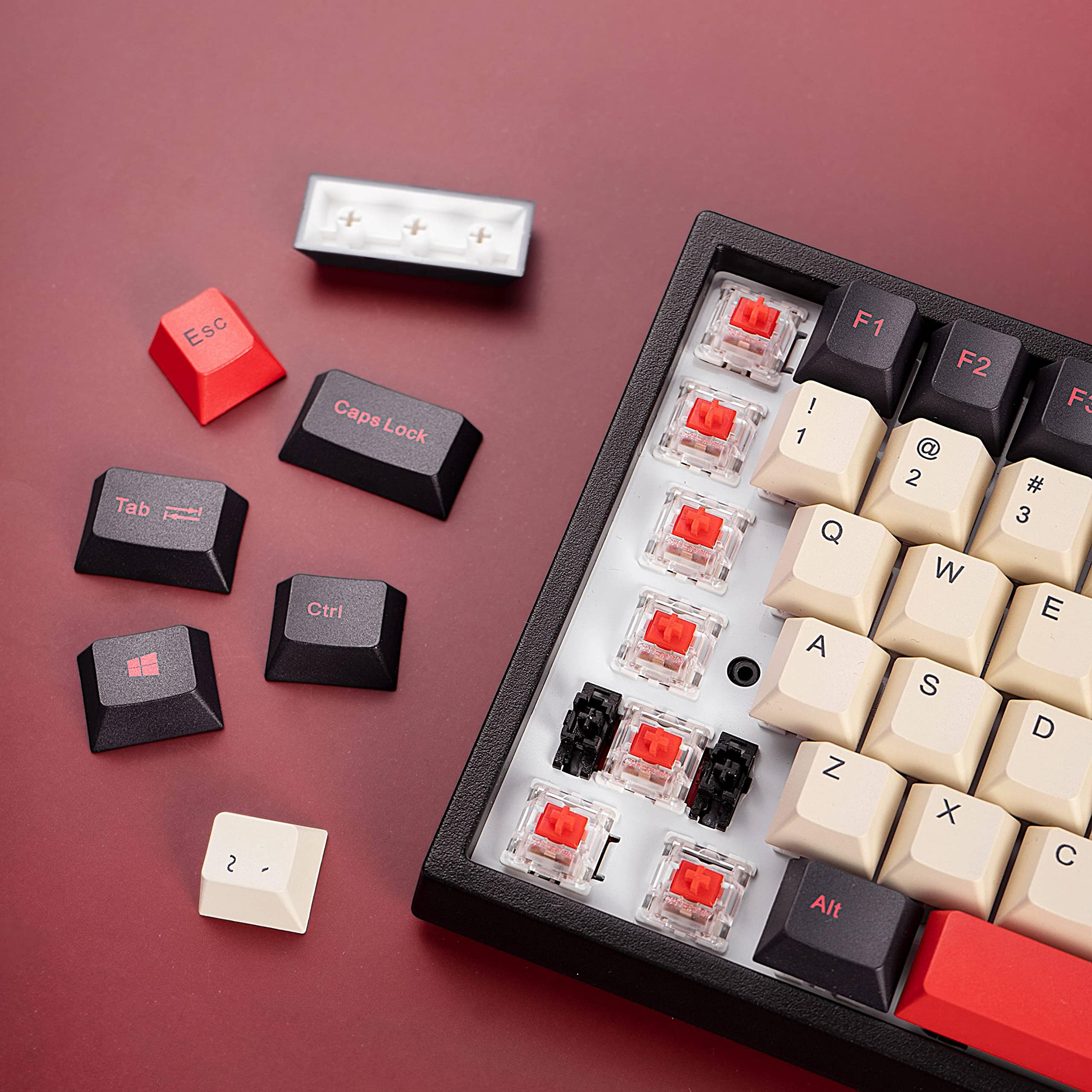 YUNZII KC84 SP 84 Keys Hot Swappable Mechanical Keyboard with PBT Dye-subbed Keycaps, RGB,NKRO Programmable Keyboard (Gateron Black Switch, Carving Front SP Black)