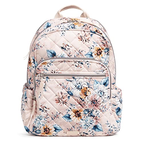 Vera Bradley Women's Performance Twill Campus Backpack, Peach Blossom Bouquet, One Size