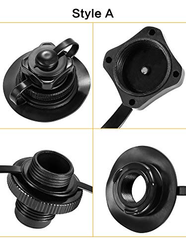 Zhanmai 8 Pieces Boston Valve Replacement Inflatable Boat Air Valve Screw Boston Valve for Rubber Dinghy Raft Kayak Pool Boat Airbeds, Black