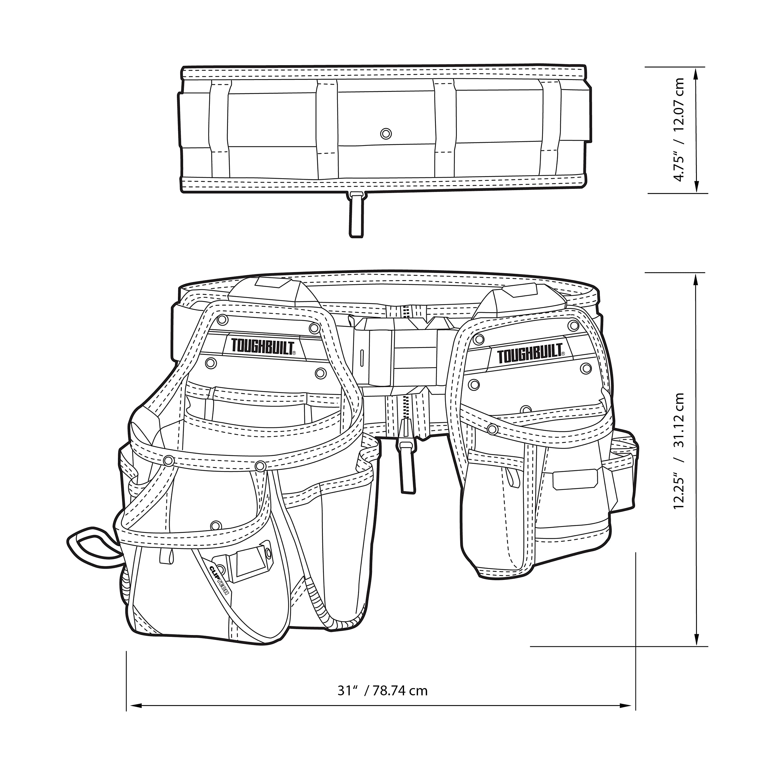 ToughBuilt - TB-CT-111-CP, ClipTech, 3pc Handyman Tool Belt Set