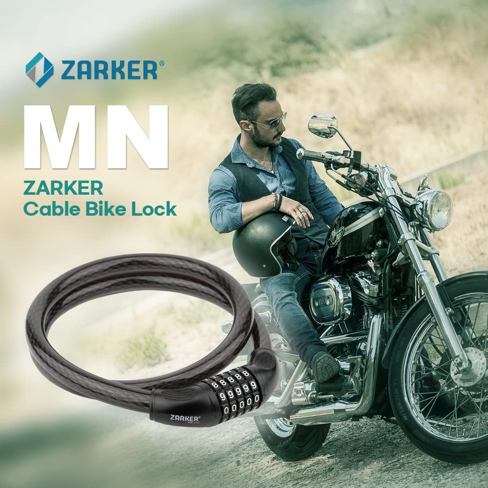 Zarker MN Bike Lock - 4 Feet High Security 5 Digit Resettable Combination Coiling Bike Cable Lock, 1.2m x 20mm