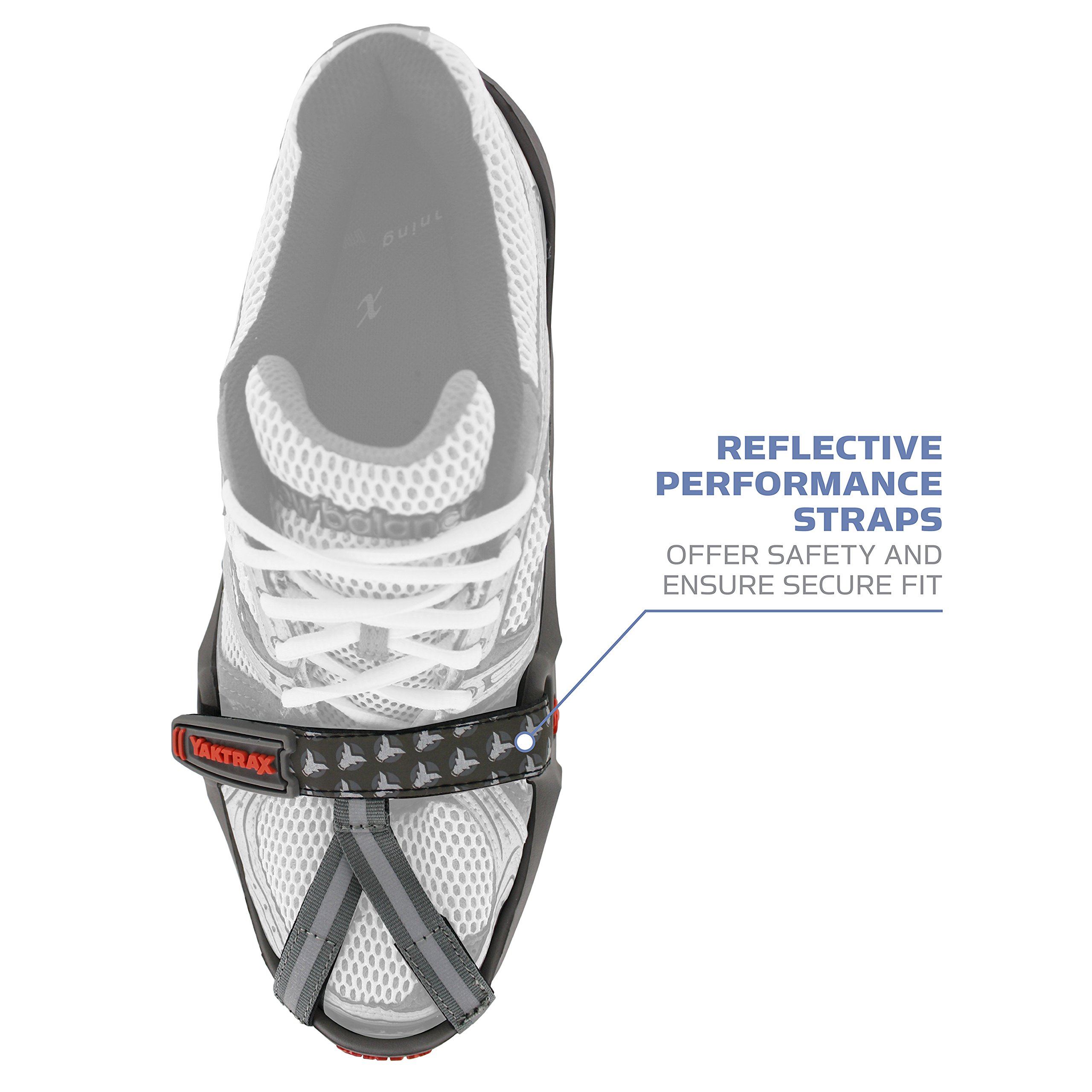 Yaktrax Run Traction Cleats for Running on Snow and Ice (1 Pair), Large