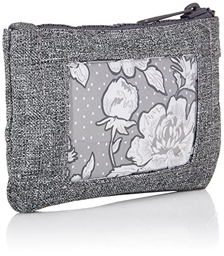 Vera Bradley Women's Recycled Lighten Up Reactive Zip ID Case Wallet, Gray Heather, One Size