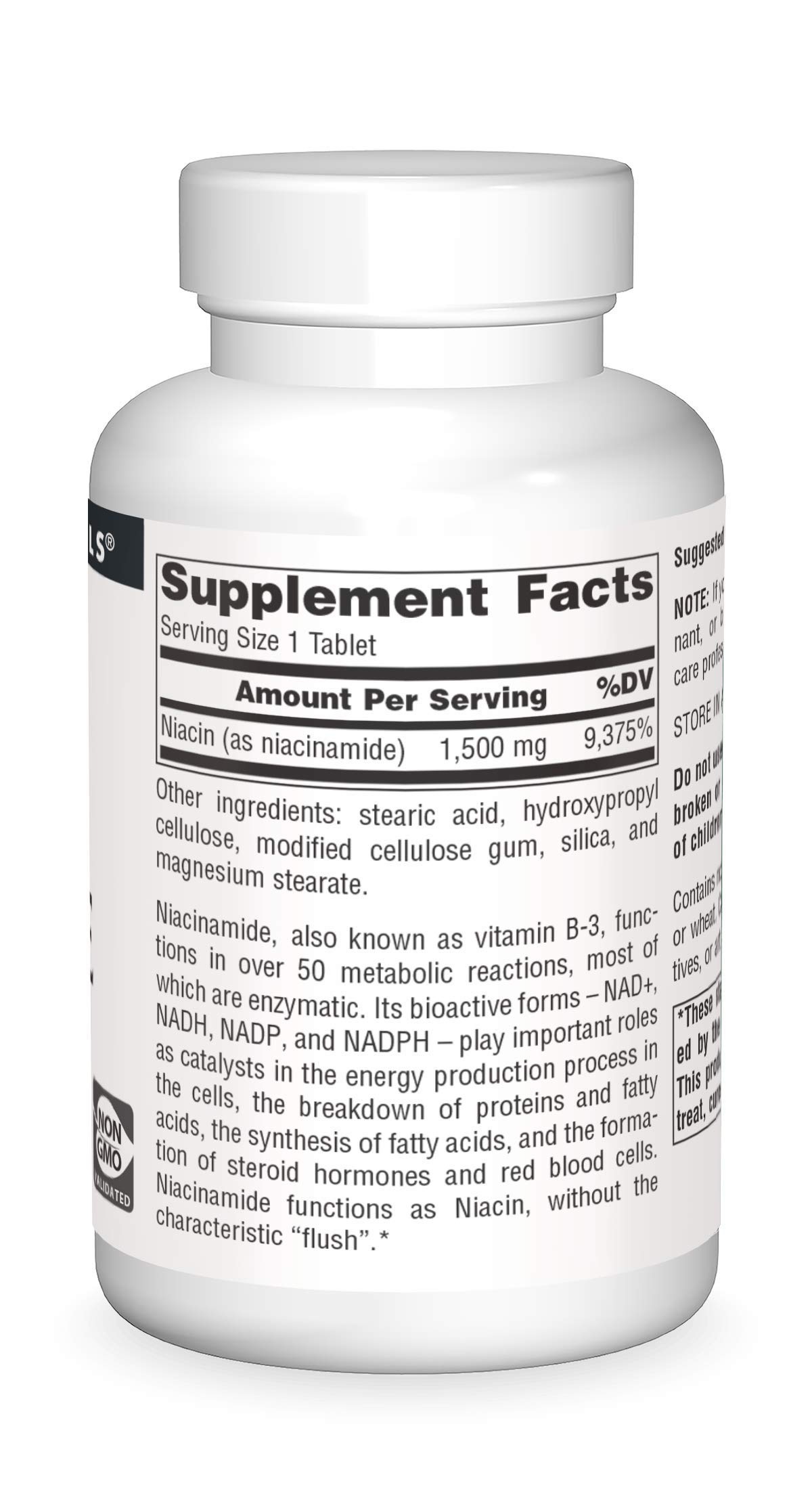 Source Naturals Niacinamide B-3, 1500 mg Dietary Supplement - 50 Tablets