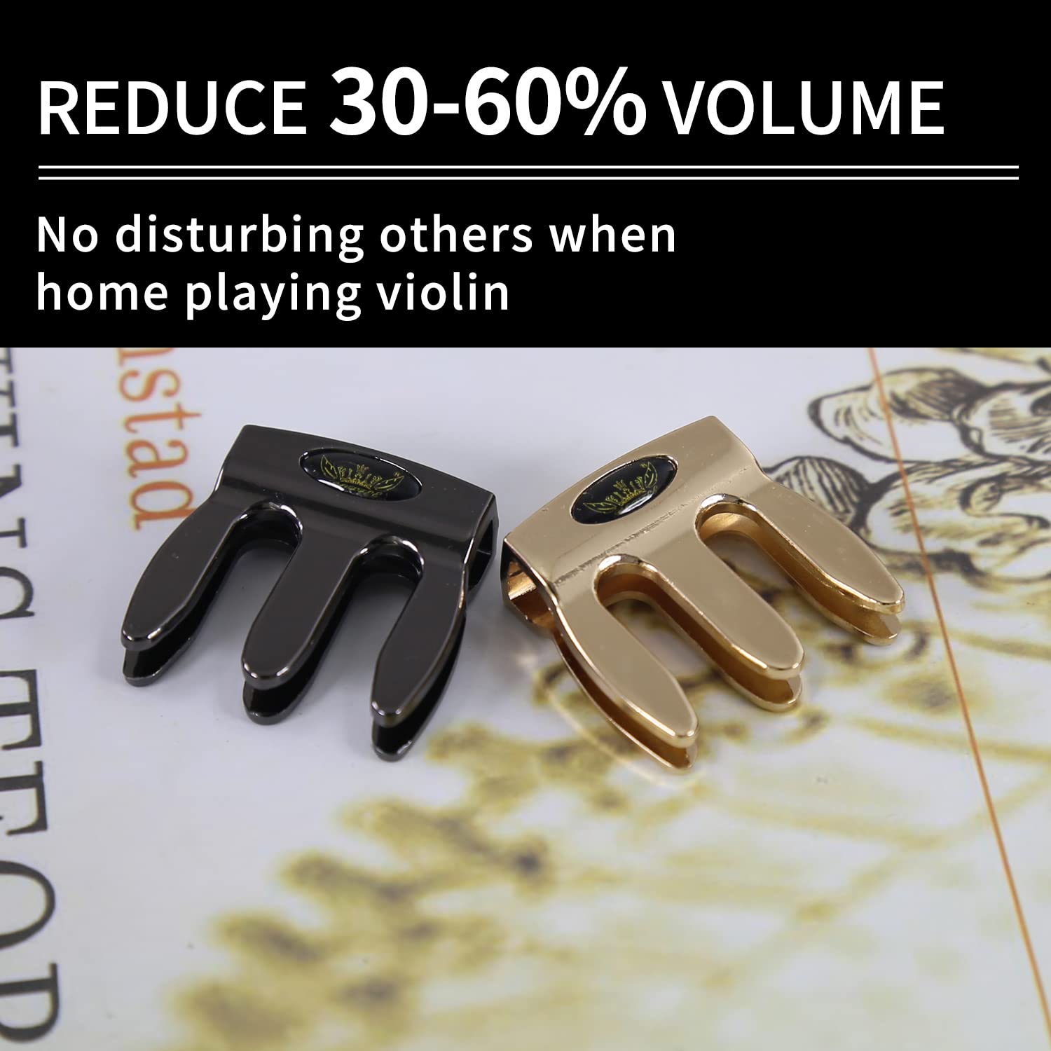 Violin Mute Viola Practice Hydroxy Black Mute Fiddle Silencer 3 Prong Violin Practice Mute Durable Violin Parts & AccessoriesâŚ