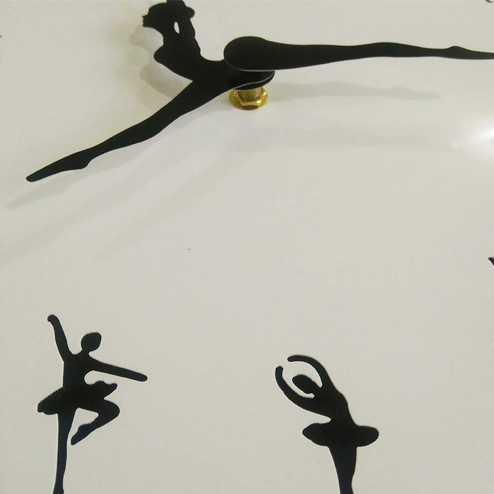 VOSAREA 1 Piece Charming Ballerina Wall Clock Large Clock Ballet Dancing Girl Needle Hand Needle Wall Watch Living Room Home Decor