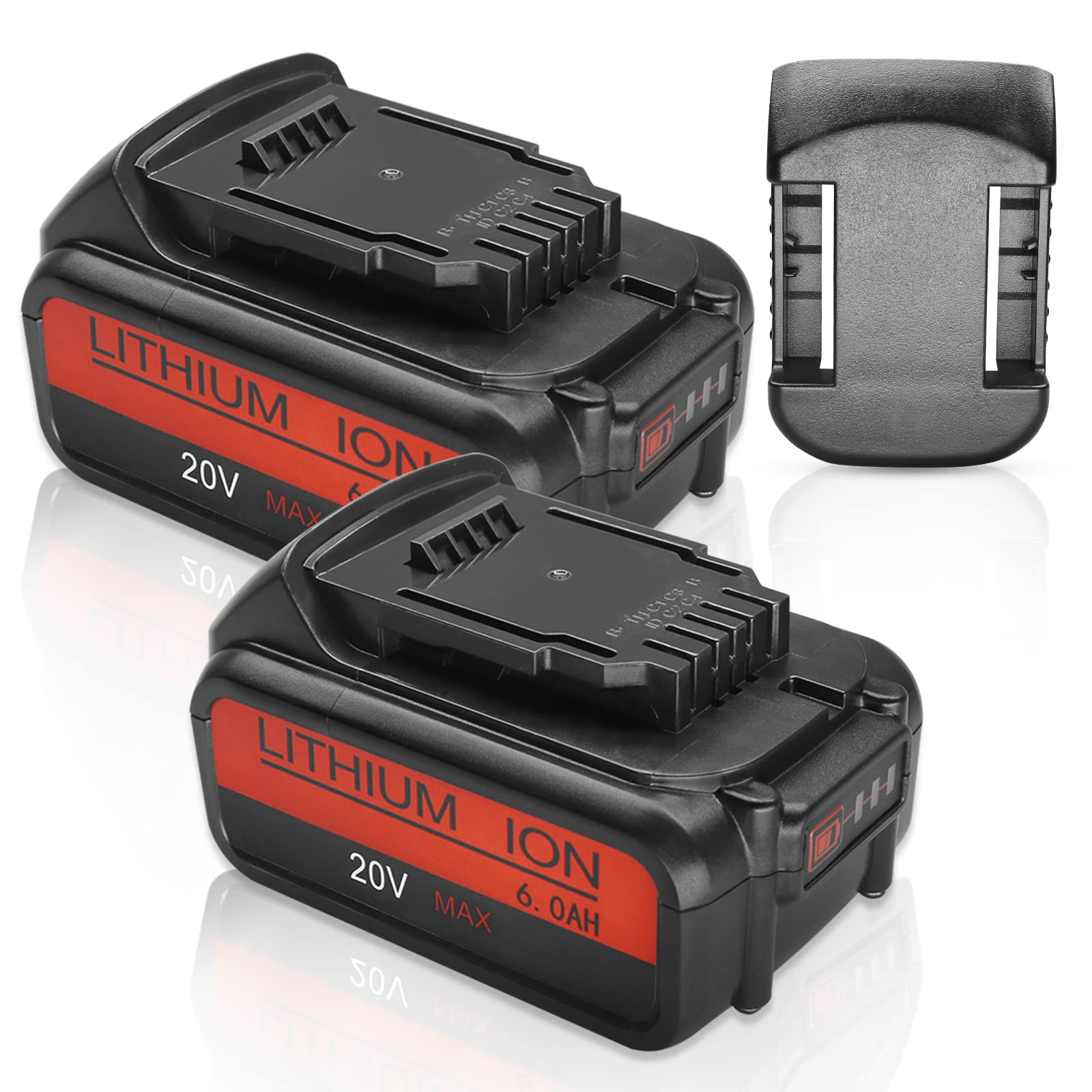 VIRSHX BATT 2Pack 20v 6.0Ah Replacement Lithium-ion Battery Compatible with Dewalt 20V Max Batteries XR DCB200 DCB201 DCB203 DCB204 DCB204BT-2