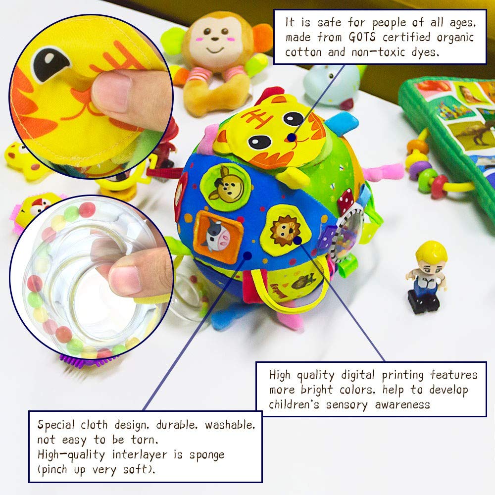 Tenmon Baby Hanging Wind Chime Toy Squeak Toy, Hook Design Suitable for Baby Carriage Crib Accessories