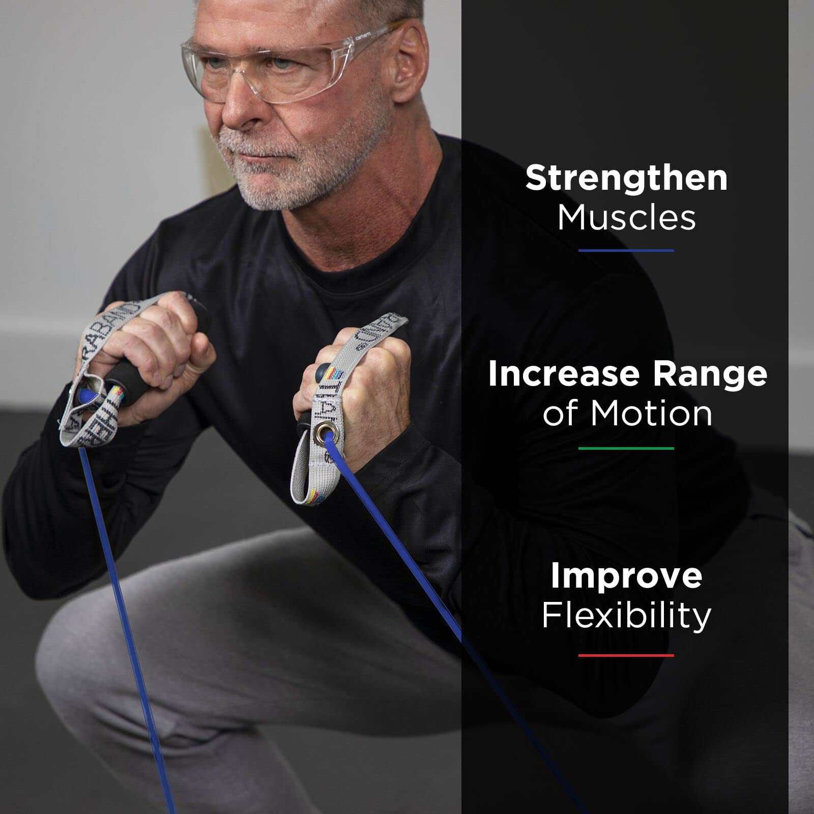 THERABAND Resistance Tubes, Professional Latex Elastic Tubing with Soft Handles, Exercise, Physical Therapy, Lower Pilates, At-Home Workouts, & Rehab, 48 Inch, Blue, Extra Heavy, Intermediate Level 2