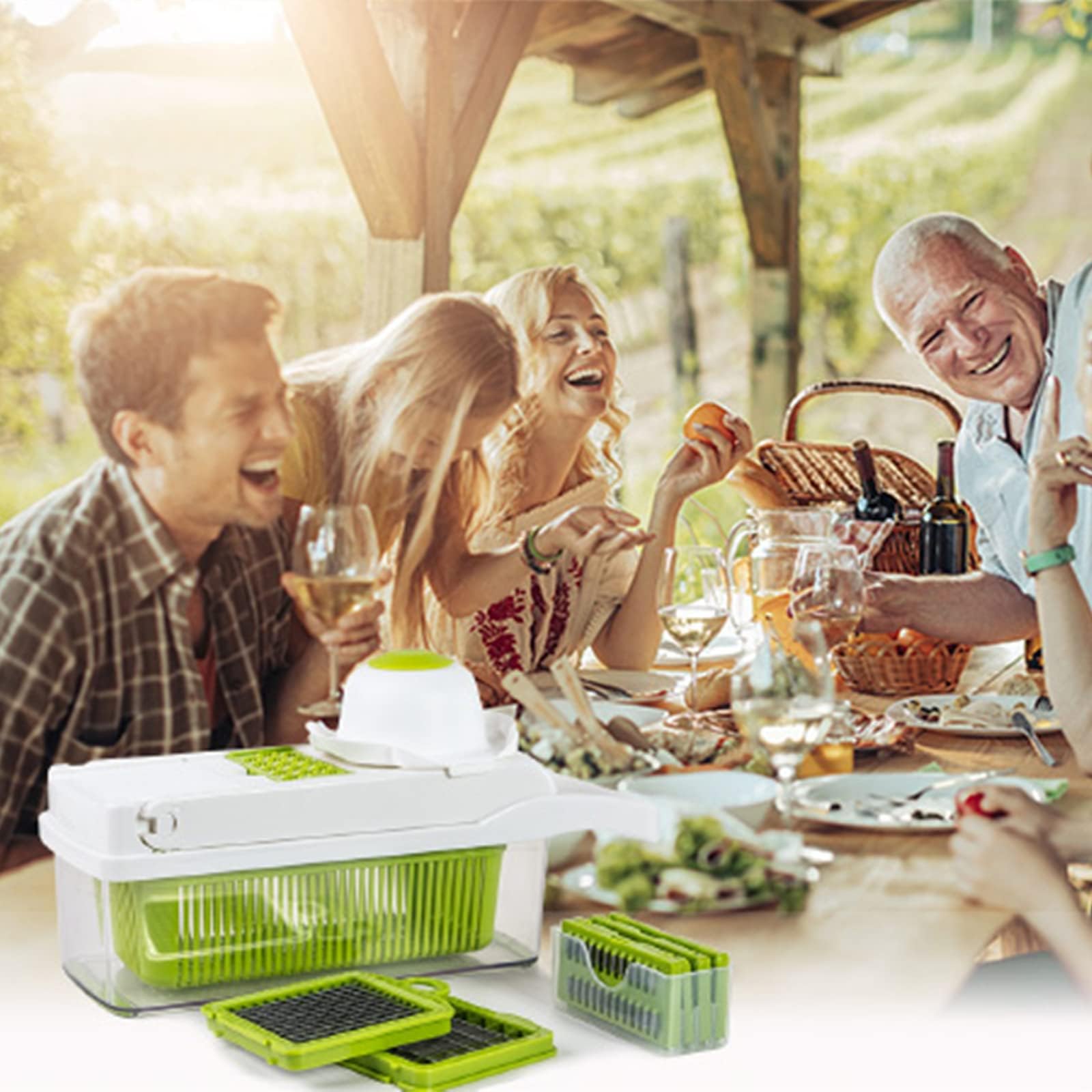 Vegetable Chopper Cutter 13-in-1 Veggie Dicer Onion Slicer (white)