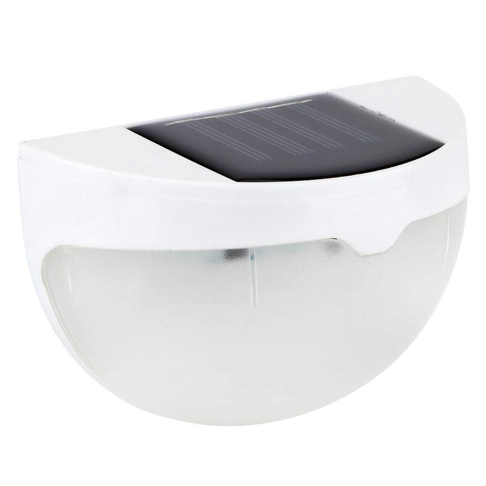 Zopsc 6LED Solar Powered Light, IP55 Waterproof Garden Fence Lamp Decoration Light for Home Outdoor Courtyard Lighting (White)