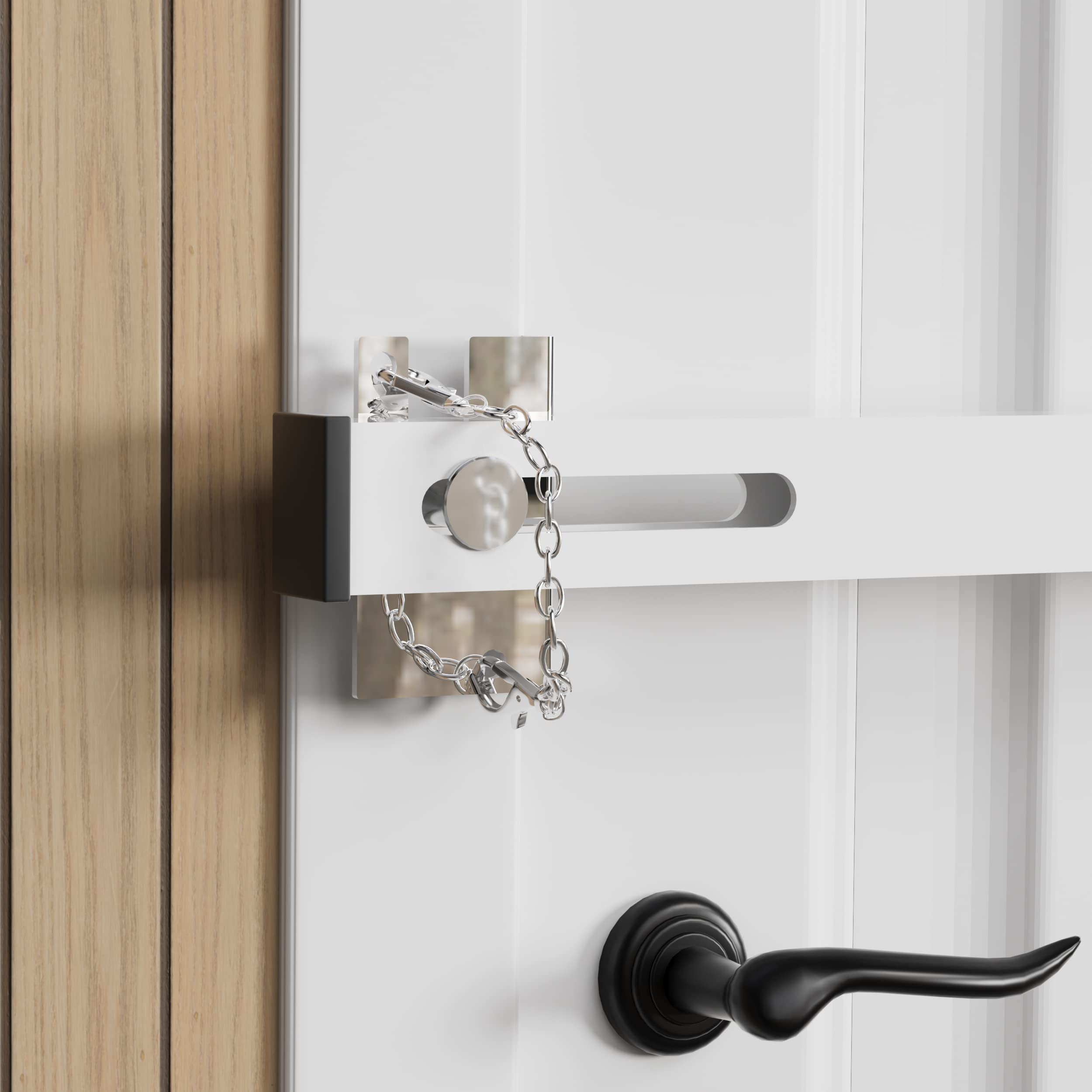 Stuffygreenus Door Security Bar, Door Stoper Home Defense Security Devices for Front Door with a Proper Security Door Barricade Lock (for a 31-34"Wide Door)