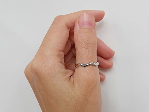 SOVATS Curved Thumb Ring for Women 925 Sterling Silver Rhodium Plated - Simple, Stylish &Trendy Nickel Free Ring, Size 8