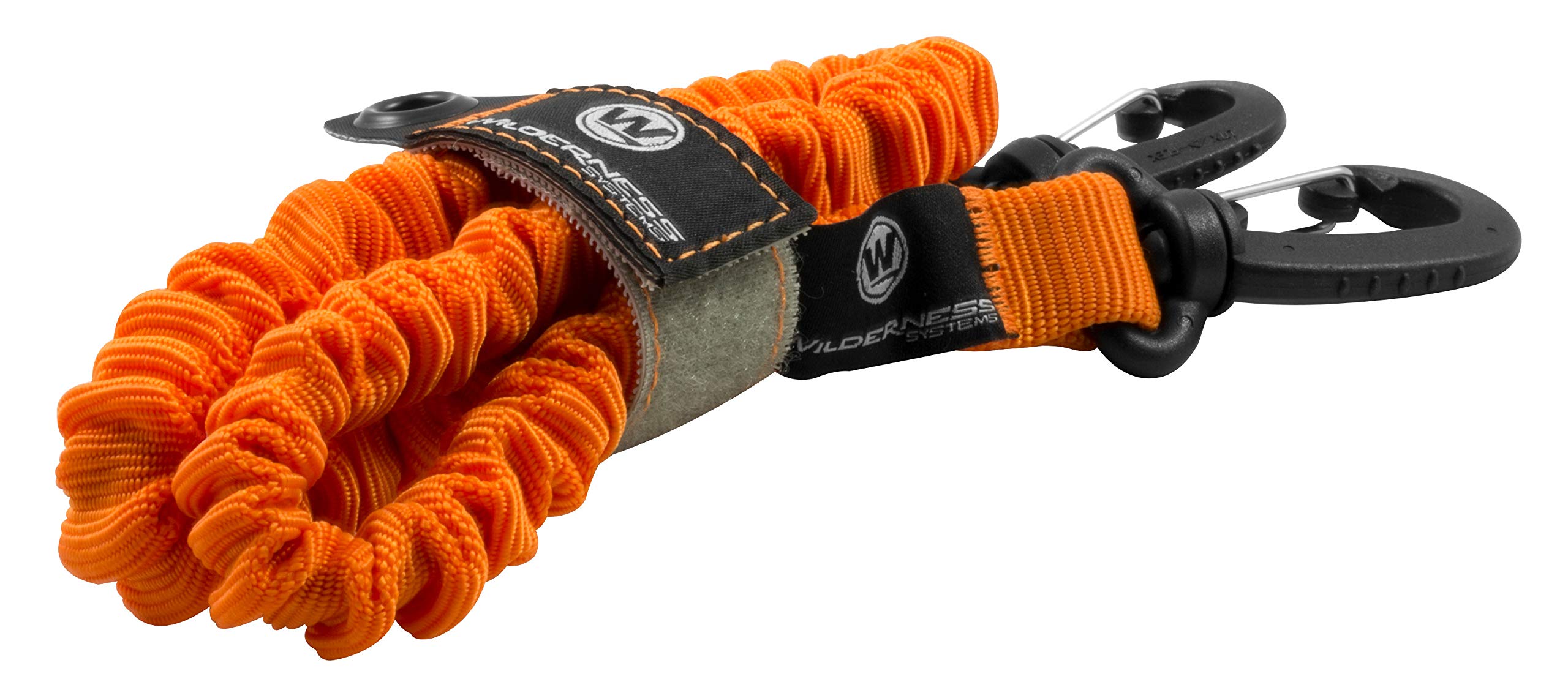 Wilderness Systems Fishing Rod Leash | Paddle Leash | Kayak Lanyard with Hooks, Hi-Viz Orange, 2 ft.