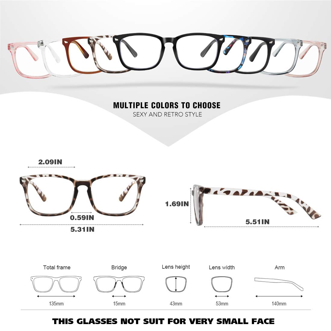 WOWSUN Unisex Stylish Nerd Non-prescription Glasses Clear Lens Eyeglasses Fashion Nerd Glasses Frames Fake Eye Glasses (2 PACK Leopard Black Frame)