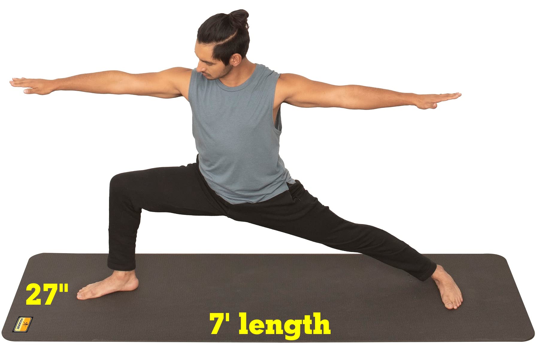 Thick Non-Slip Yoga Mat with Shoulder Strap 84" x 27" x 8mm - Large Barefoot Workout Mat for Yoga, Pilates, and at Home Exercise - Pogamat