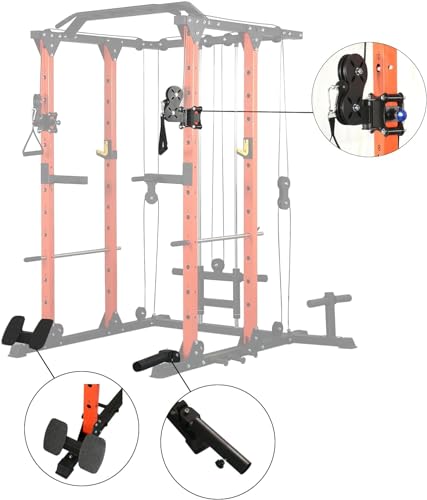 Versatile Power Cage with LAT Pulldown, Weight Storage, and Optional Bench Sturdy 1200 lb Capacity Power Rack for Home and Garage Gyms Multiple Accessory Squat Racks for Full Body Workouts
