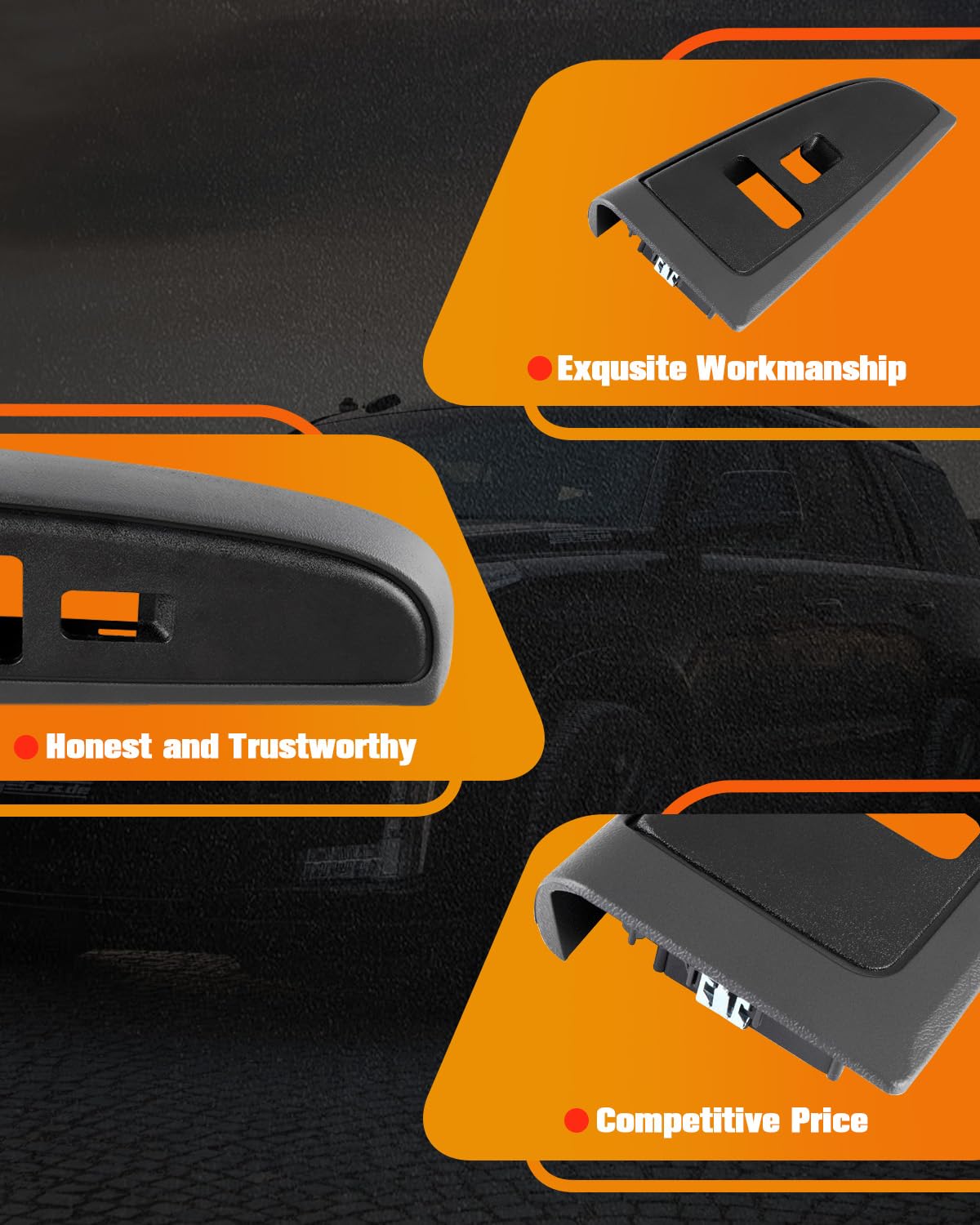 Window Switch Bezel Front Right fits for 2004-2006 Cadillac Escalade 2004-2006 Chevy Avalanche 1500 2500 2004-2006 Chevy Silverado 2500 2004-2006 GMC Sierra 2500 2004-2006 GMC Yukon Replace 89045120