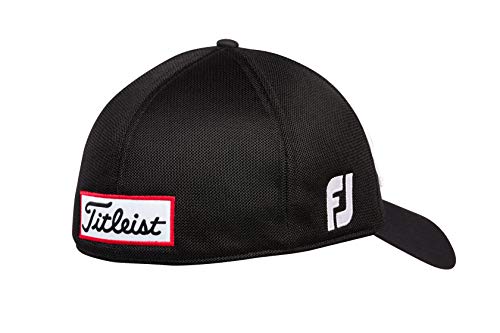 Titleist Men's Tour Sports Mesh Golf Hat, Black/White L/XL