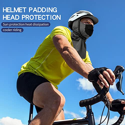 SUNMECI Balaclava Sun Protection Breathable Brim Full Face Mask Cooling Fishing Boating Cycling Sun Mask for Men Women Grey