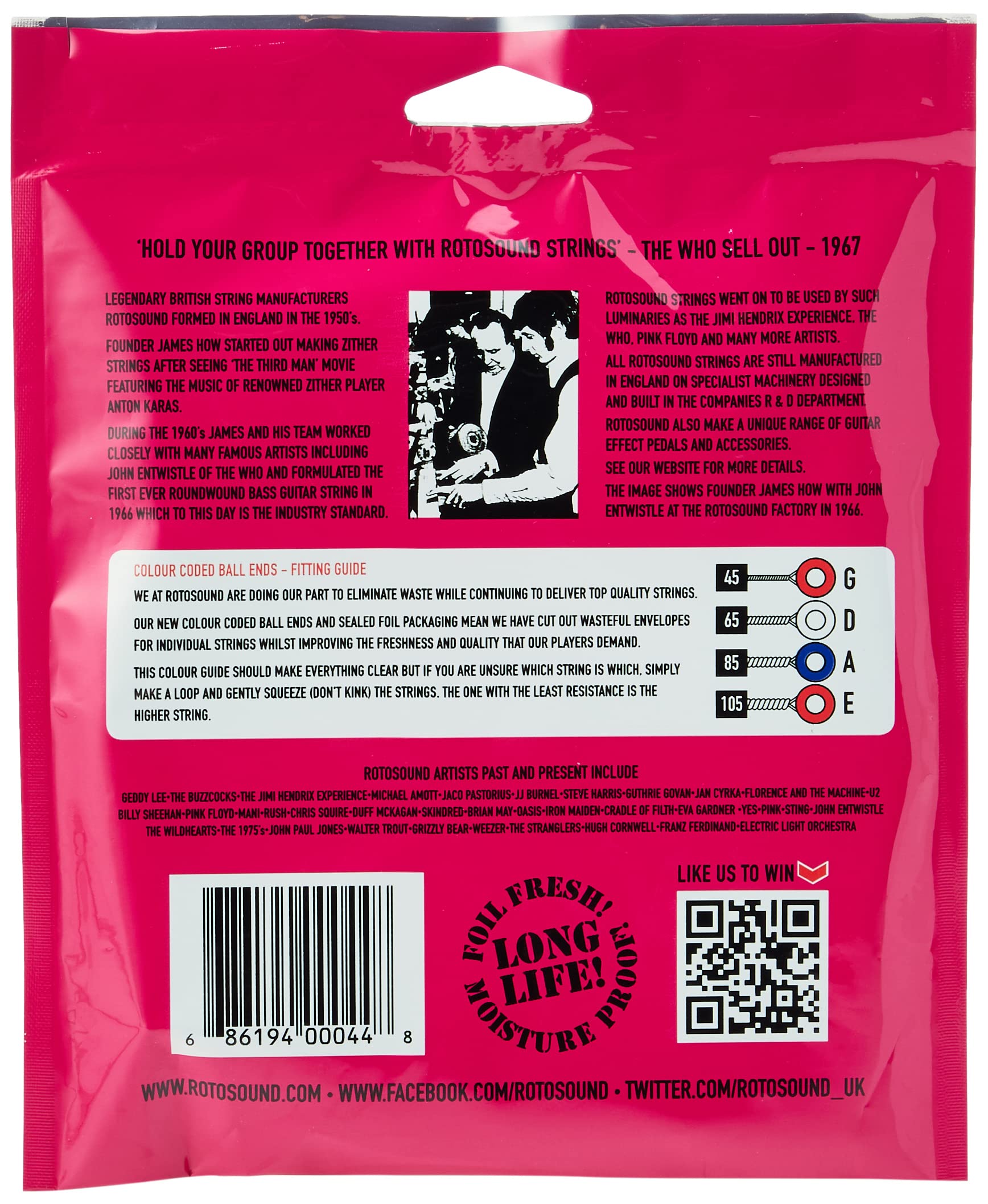 Rotosound RB45 Rotobass Nickel Roundwound Strings