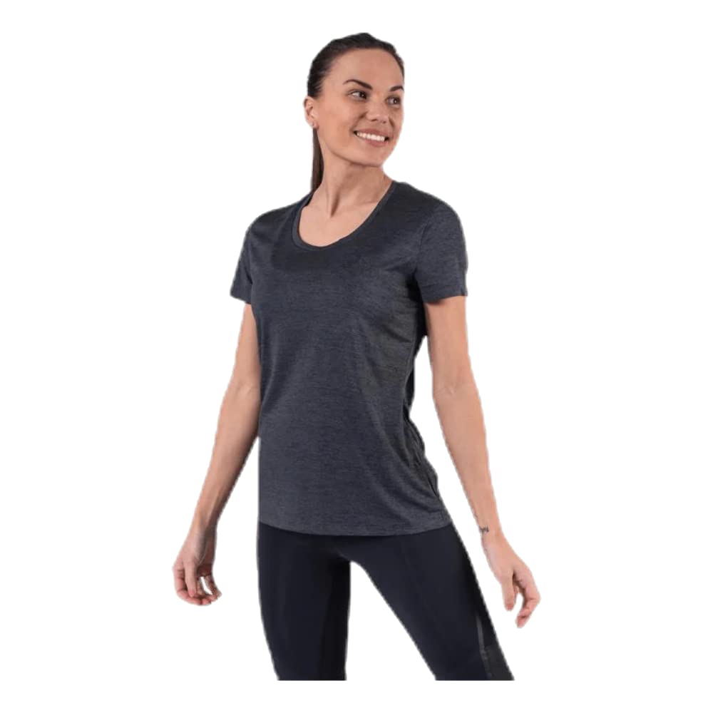 Salomon Women's Standard Agile Short Sleeve TEE W, Ebony/black/Heather, X-Large