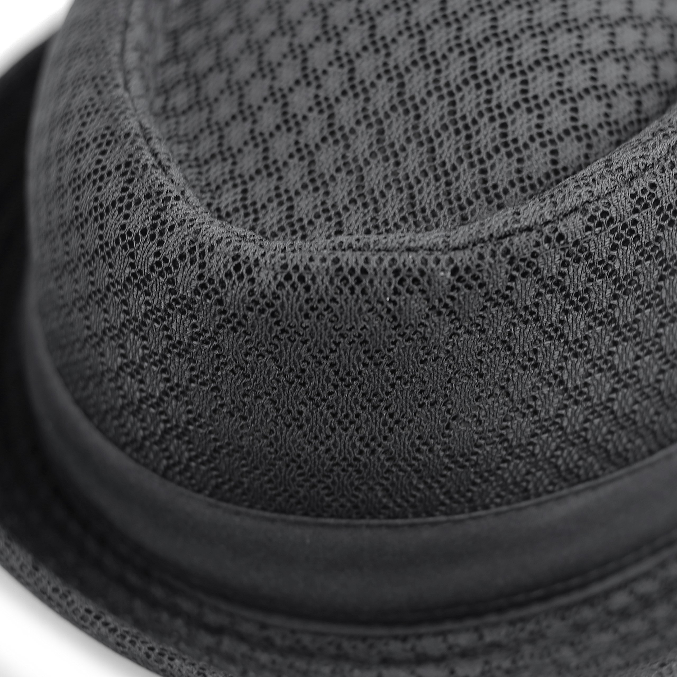 The Hat Depot Light Weight Classic Soft Cool Mesh Porkpie hat (L/XL, Black)