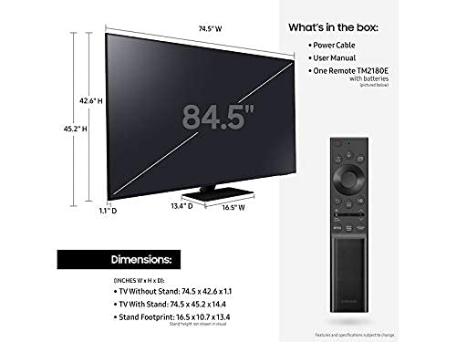 SAMSUNG QN65QN85AA 65" QN85AA Series Neo QLED 4K UHD Smart TV with an Additional 1 Year Coverage by Epic Protect (2021)(USED)