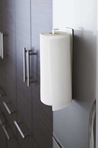 Yamazaki KT-PL AK WH Plate Magnetic Paper Towel Holder, 約W6×D5.5×H24.5cm, White