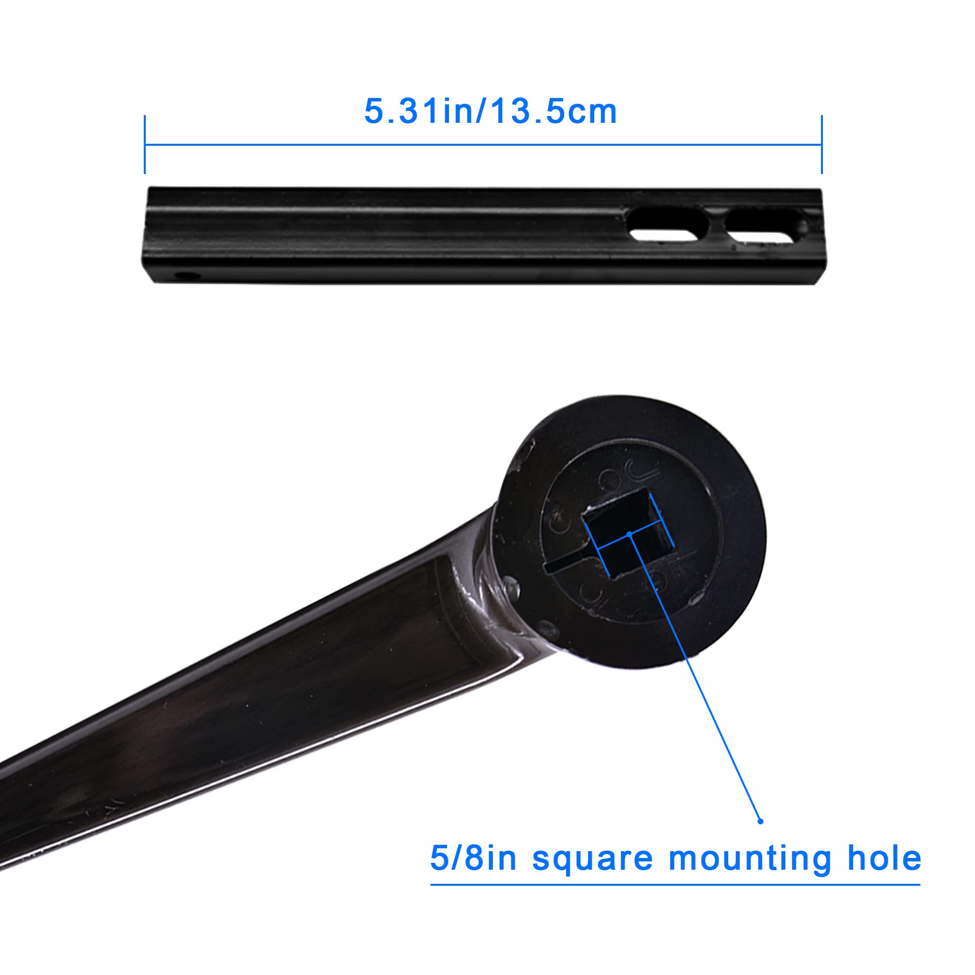 Yoogu 10 inch Recliner Handle Lever Replacement Kits 5/8 inch Square Mount with 5-3/10 inch Drive Tubes Include Screw (Glossy)