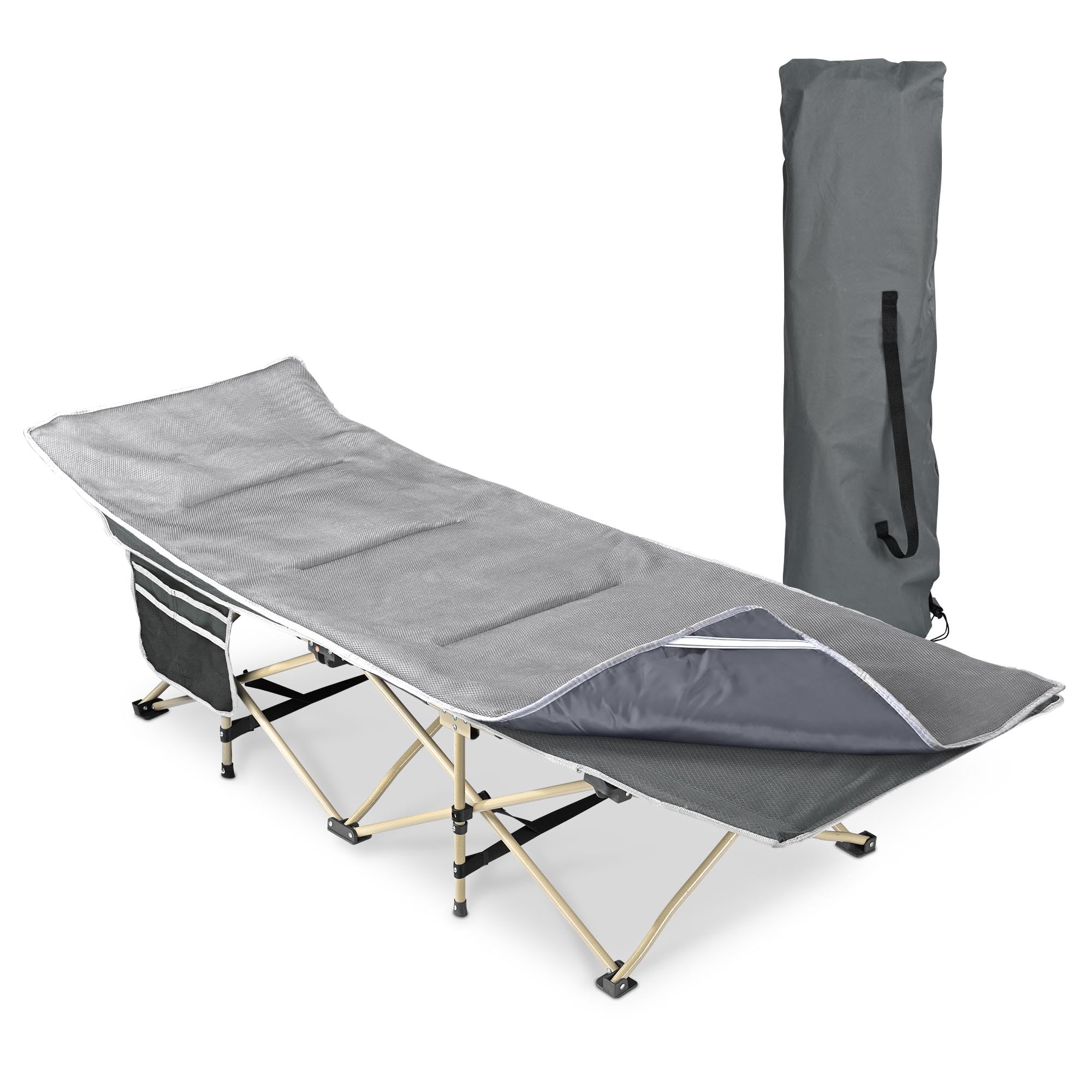 Yescom Outdoor Collapsible Camping Cot Folding Tent Bed with Carry Bag Potable for Travel Hunting Patio Home Office Rest
